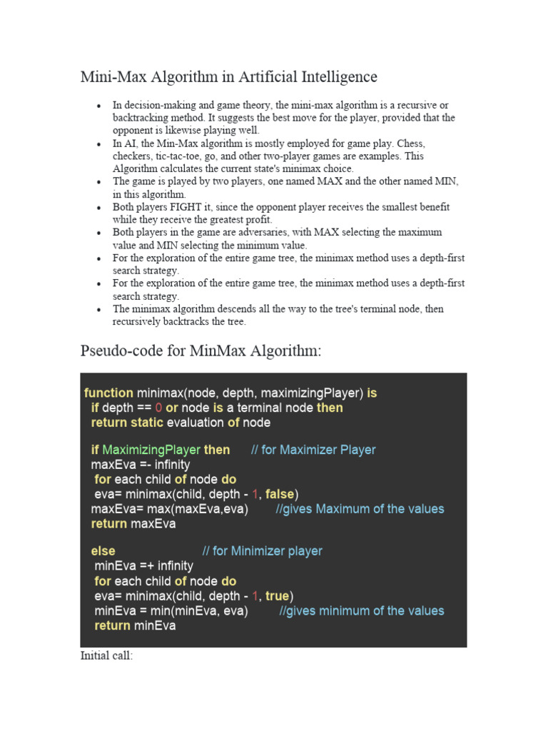 Min Max Example-For Students | PDF | Algorithms And Data Structures | Economics Of Uncertainty