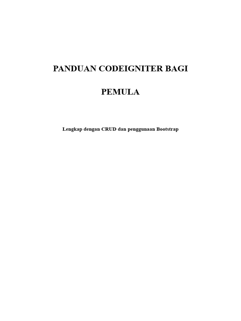 Panduan Codeigniter | PDF | Komputer