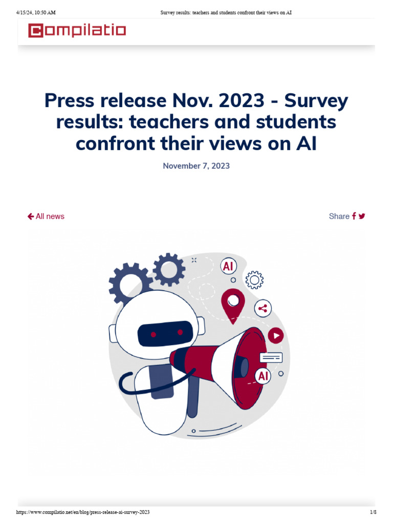 Survey Results_ Teachers and Students Confront Their Views on AI | PDF | Artificial Intelligence ...