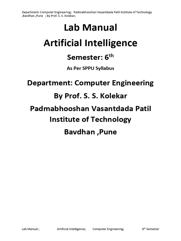 AI - Lab Manual | PDF | Combinatorics | Graph Theory