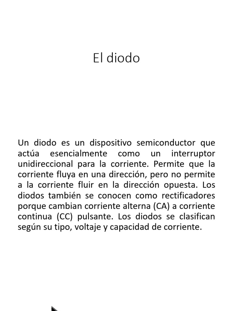El Diodo | PDF | Diodo | Corriente eléctrica