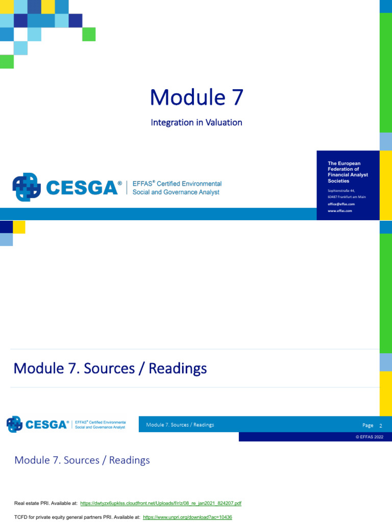 EFFAS CESGA 2022 Module7 Sources | PDF | Investing | Financial Markets
