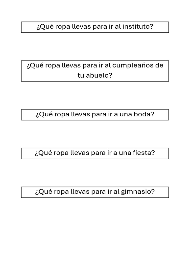 ¿Qué ropa llevas para ir a... | PDF