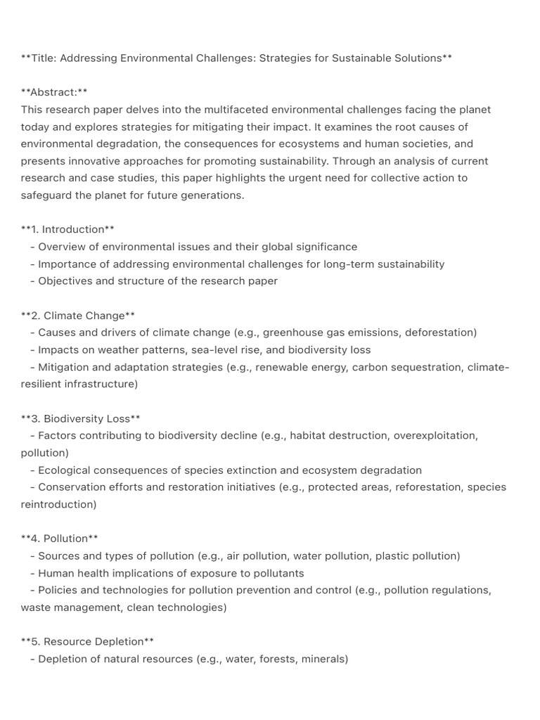 Environmental Challenges | PDF | Sustainability | Climate Change Mitigation