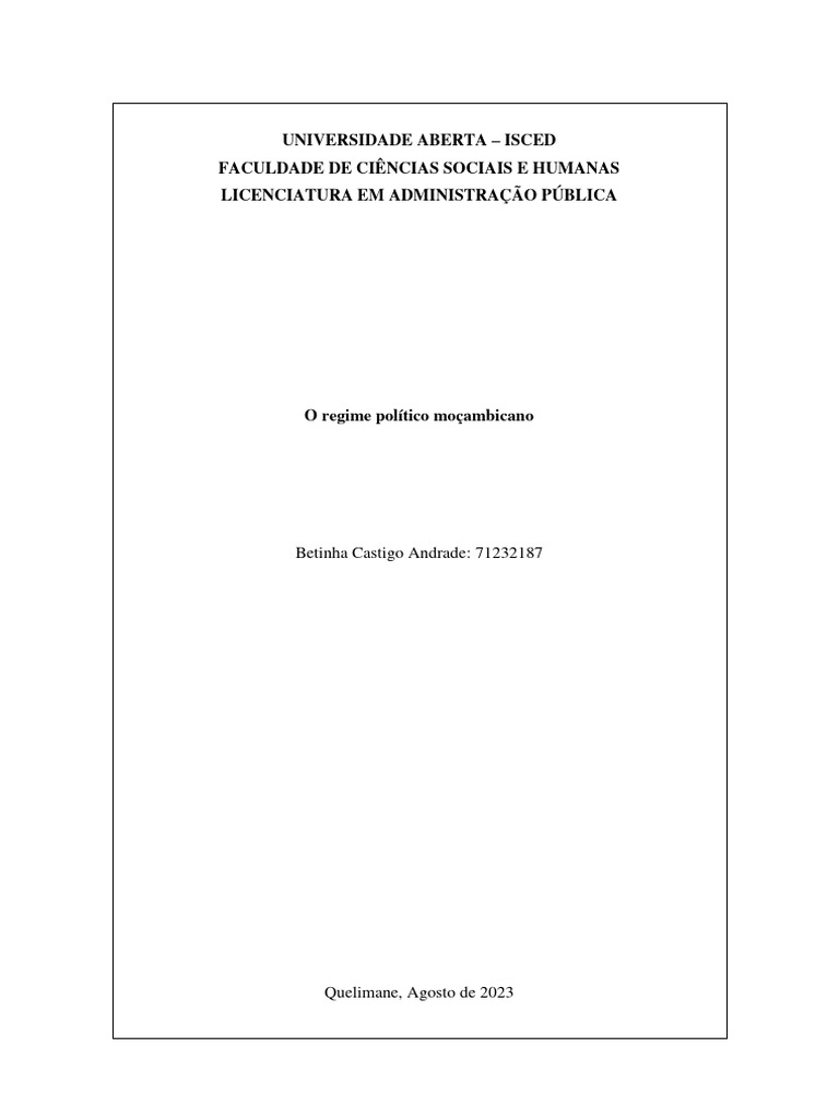 Trabalho de Campo de Ciencia Politica-Betinha C. Andrade 1 Ano-AP | PDF | Democracia ...