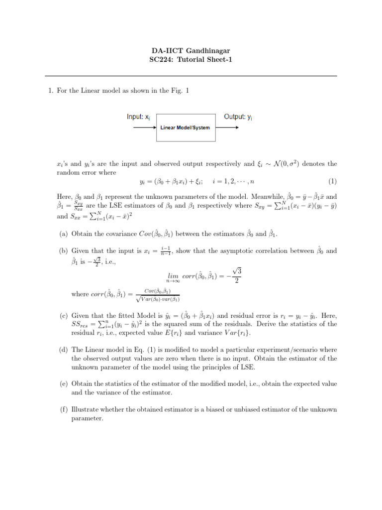 Tutorial Sheet 1 | PDF