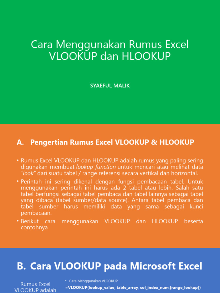 Cara Menggunakan Rumus Excel VLOOKUP Dan HLOOKUP | PDF