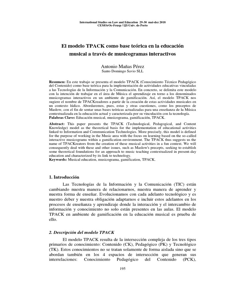 El Modelo TPACK Como Base Teórica en La Educación | PDF | Enseñando | Aprendizaje