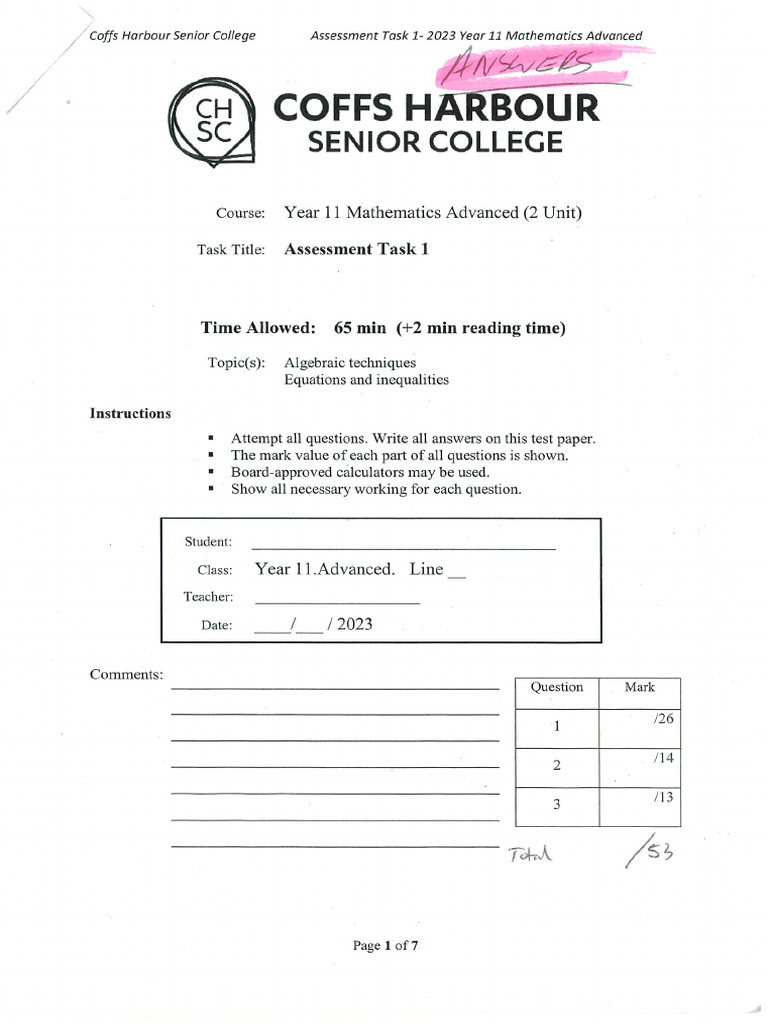 Task 1 2023advanced Solutions | PDF
