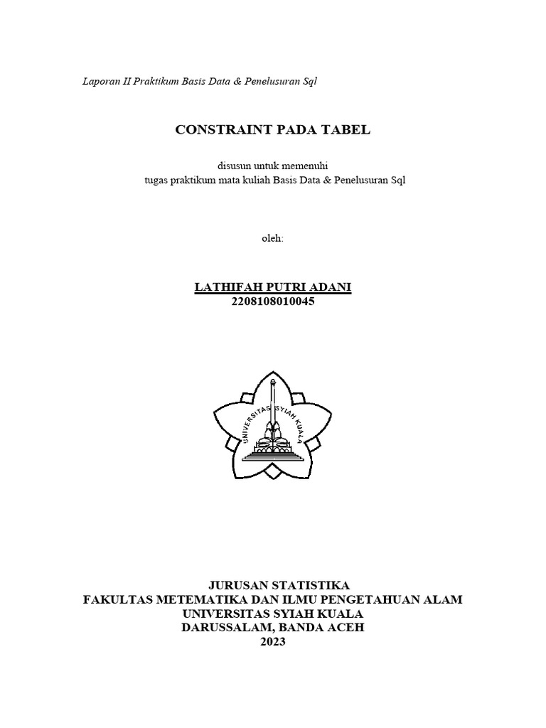 Laporan Praktikum Basdat | PDF