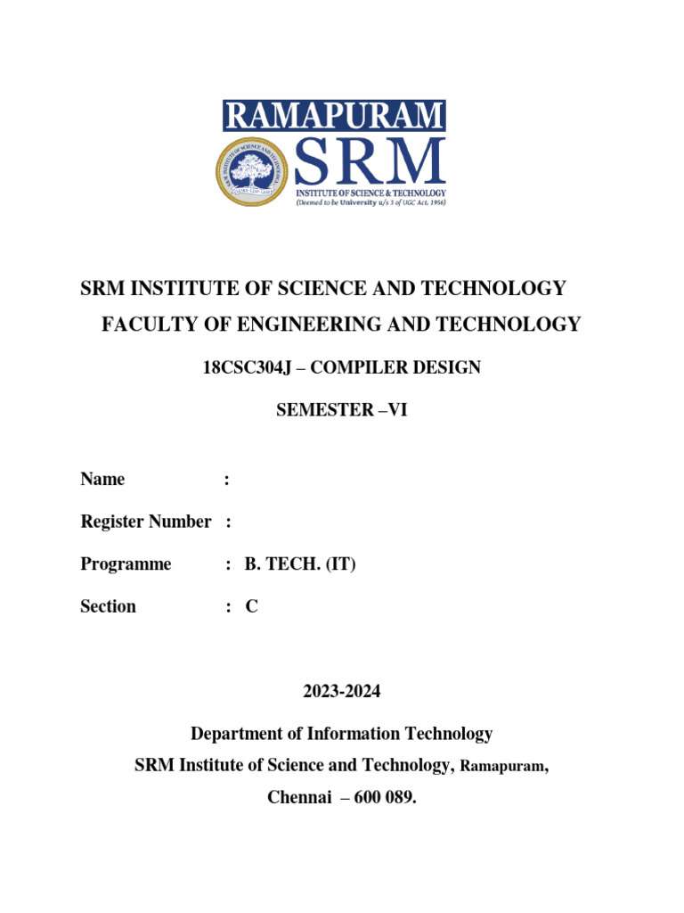 Compiler Lab Print Merged Pdf Computer Engineering Computer Science 3548