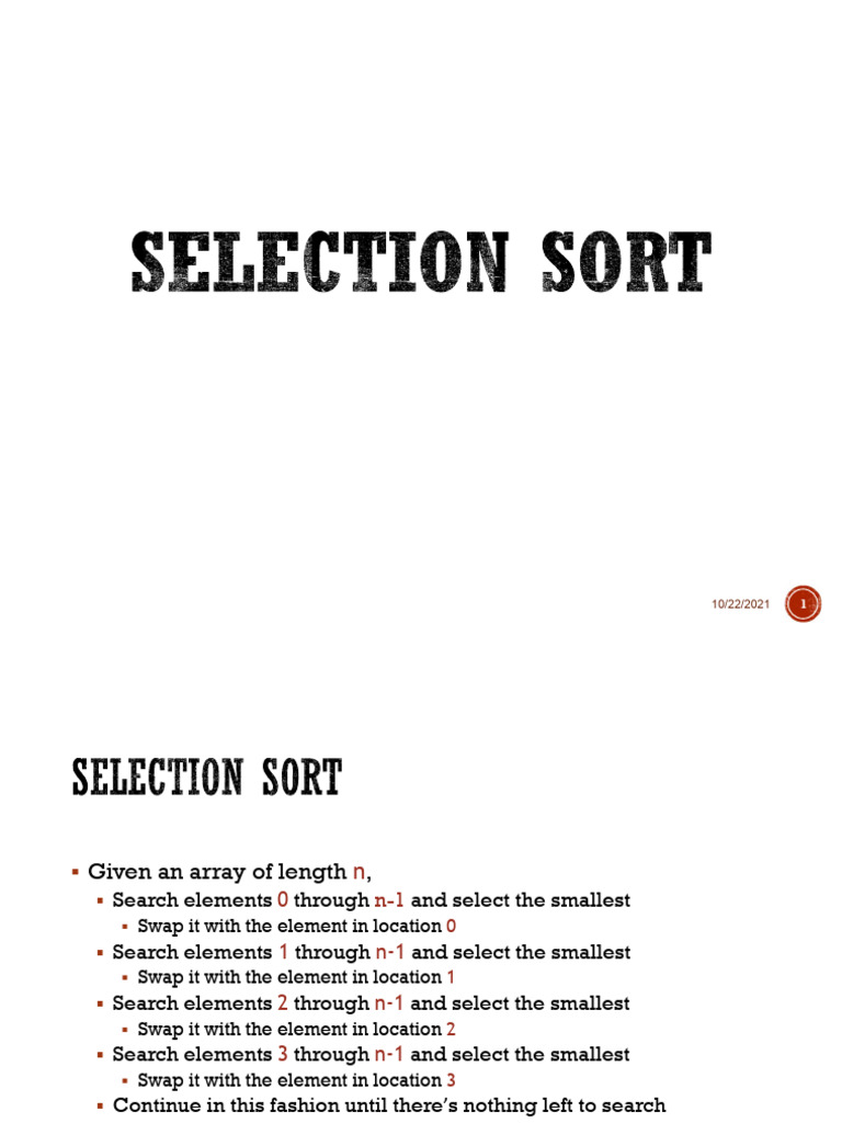 3 DS TAM Insertion Selection Sort | PDF | Algorithms And Data ...