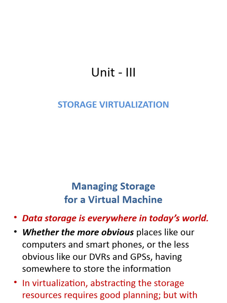 U 3 1 Storage Virtualization | PDF | Virtual Machine | Virtualization