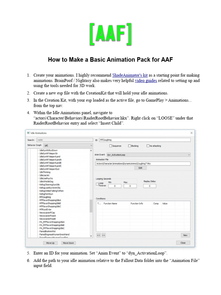 AAF Animation Pack Guide - Basic | Download Free PDF | Computer File | Xml