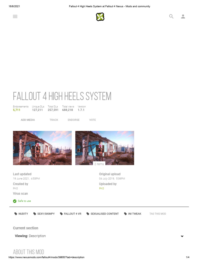 Fallout 4 High Heels System at Fallout 4 Nexus - Mods and community ...