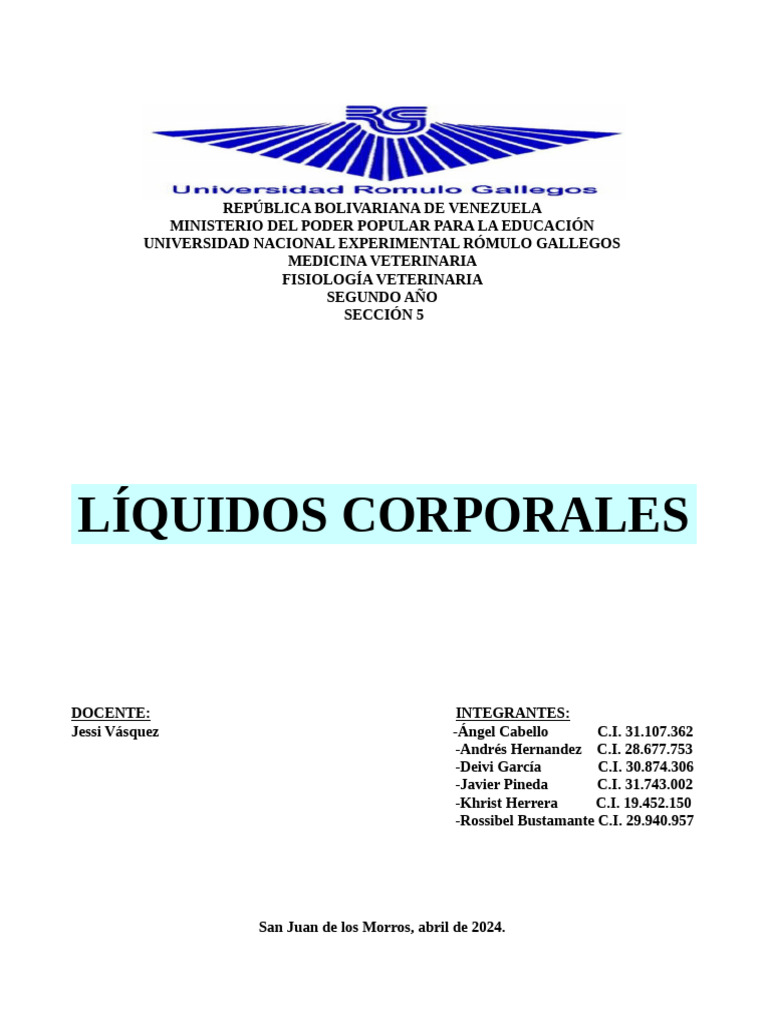 Fisiología Líquidos Corporales 063429 Pdf Biología Biología