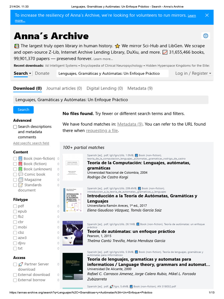 Lenguajes, Gramáticas y Autómatas - Un Enfoque Práctico - Search - Anna's Archive | Descargar ...
