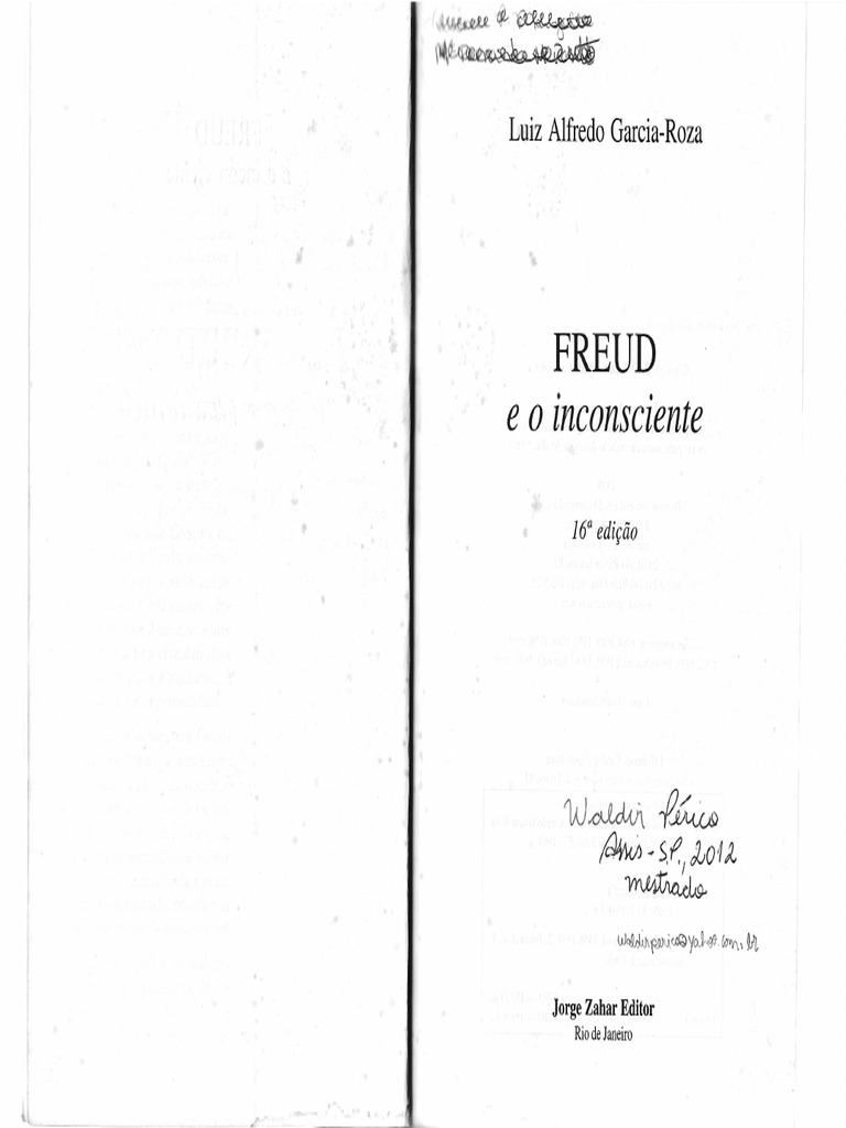 GARCIA-ROZA, L. A. O Recalcamento. in - Freud e o Inconsciente | PDF