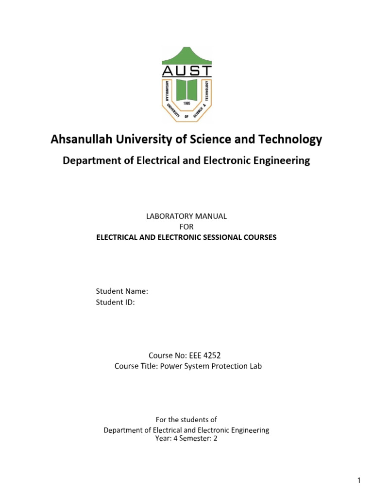Power System Protection Lab Pdf Insulator Electricity Electrical Substation