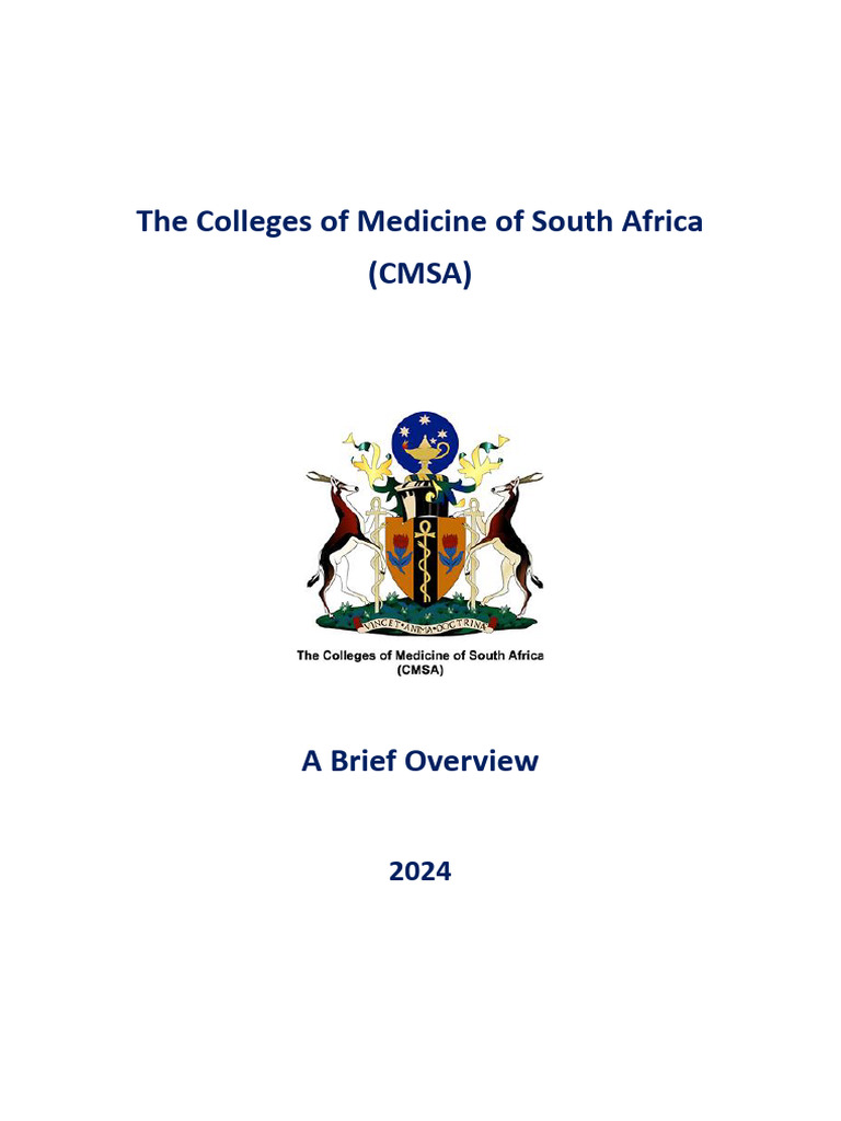 Overview of CMSA in South Africa | PDF | Medicine | Pathology