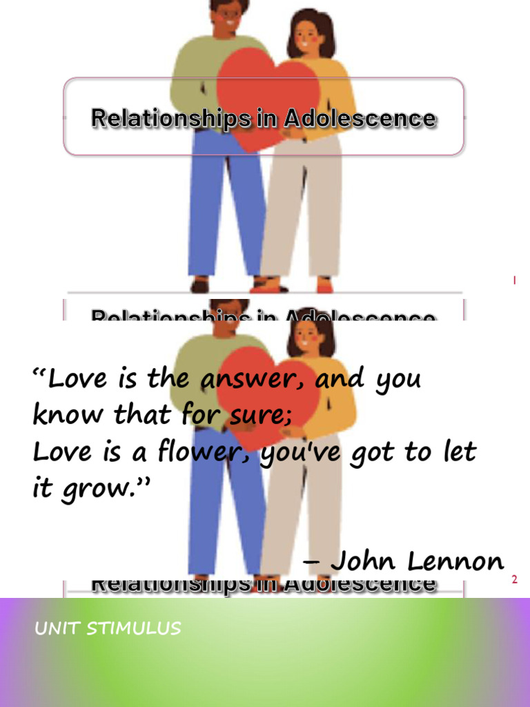 Relationship in Adolescents | PDF | Love | Intimate Relationships
