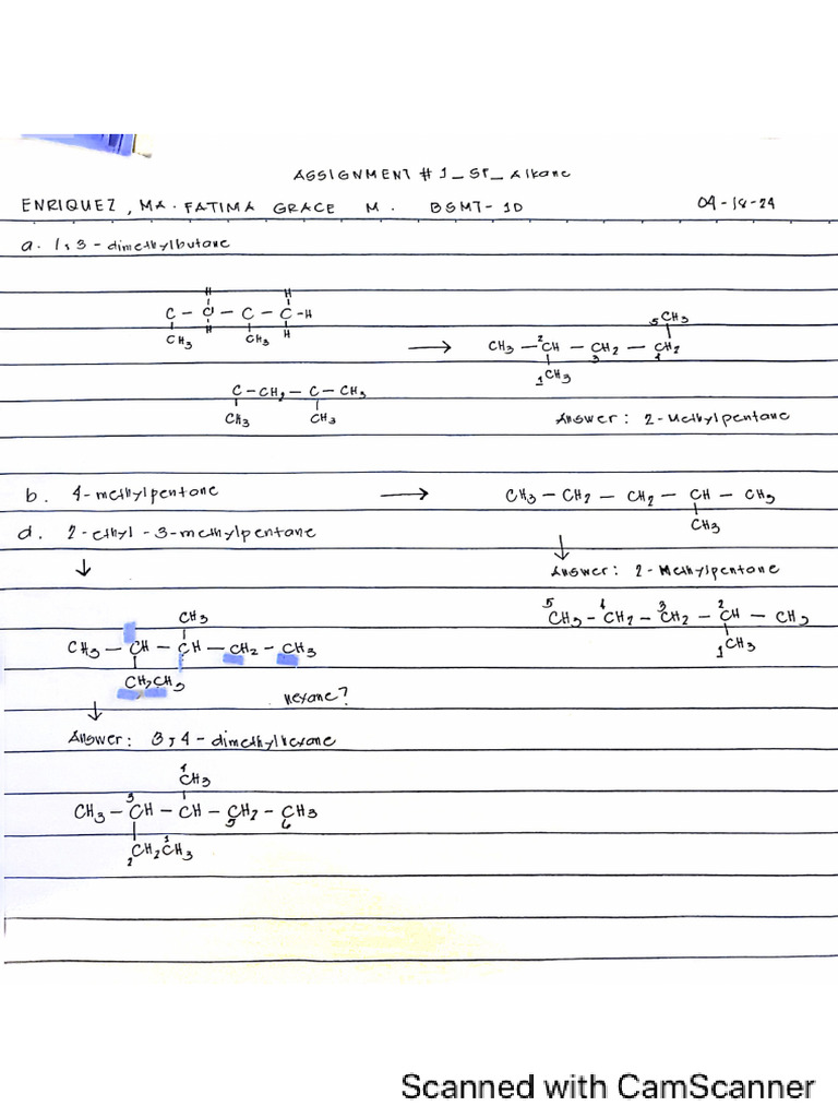ASSIGNMENT #1 - SF - Alkane | PDF