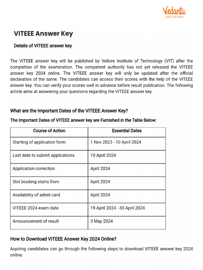 VITEEE Mock Test. | PDF