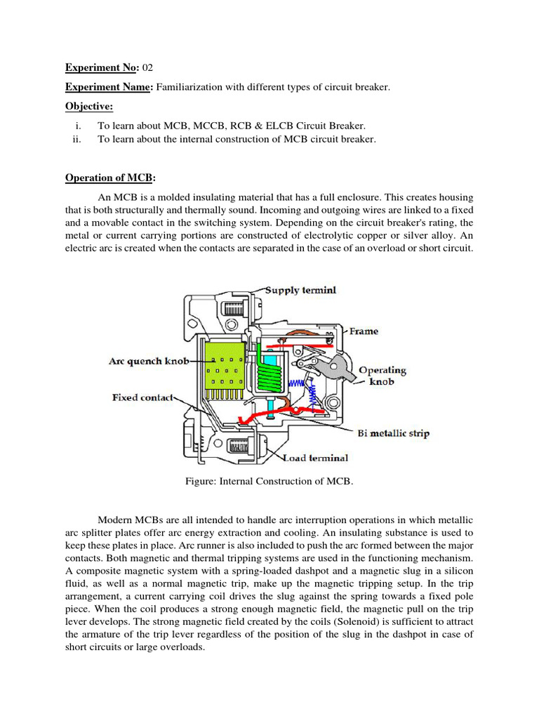 Familiarization With Different Types of Circuit Breaker - 1 | PDF ...