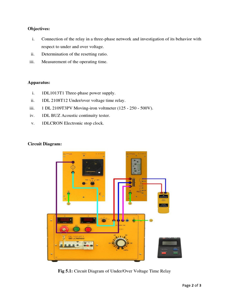 Under/Over Voltage Relay Circuit Analysis | PDF