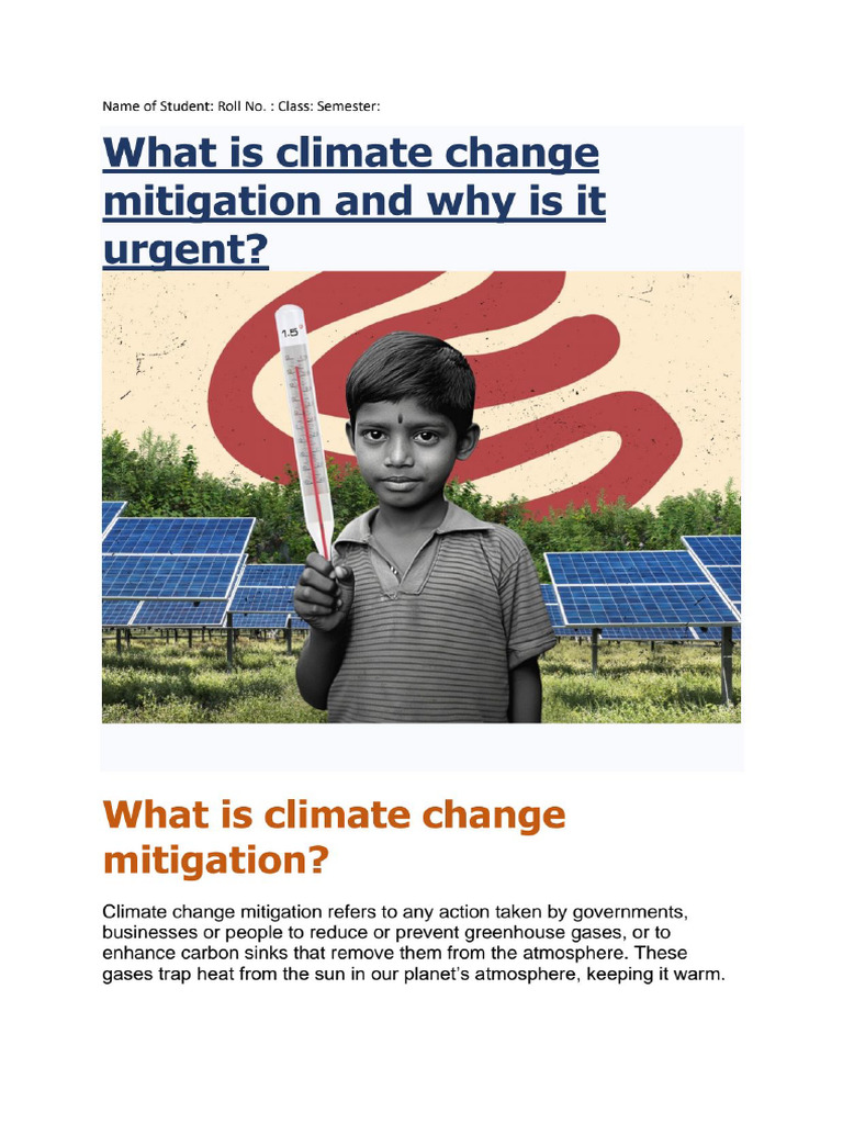 climate change evs assigment | PDF