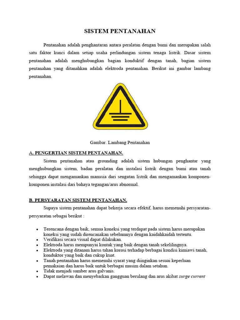 Pentanahan: Sistem dan Fungsinya | PDF | Teknologi & Rekayasa