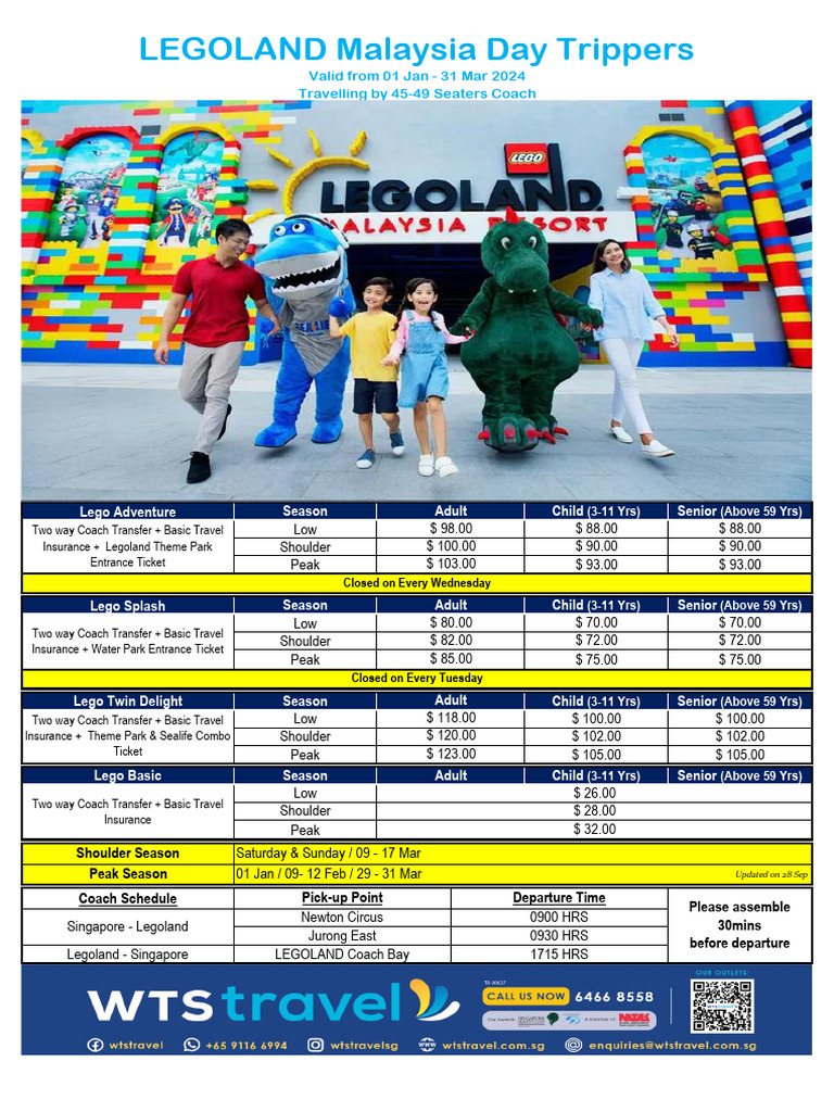 LEGOLAND Day Trip 01 Jan 31 Mar 2024 As of 28 Sep | PDF | Toy Companies ...