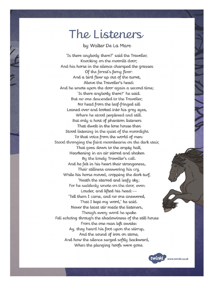 The Listeners Poem | PDF