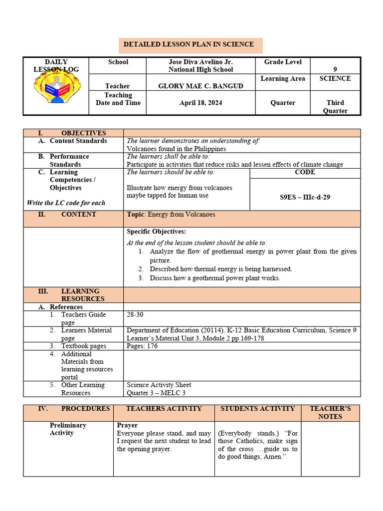 DLP Week 3 Energy From Volcanoes (Geothermal) Pre Demo | PDF | Turbine | Geothermal Energy