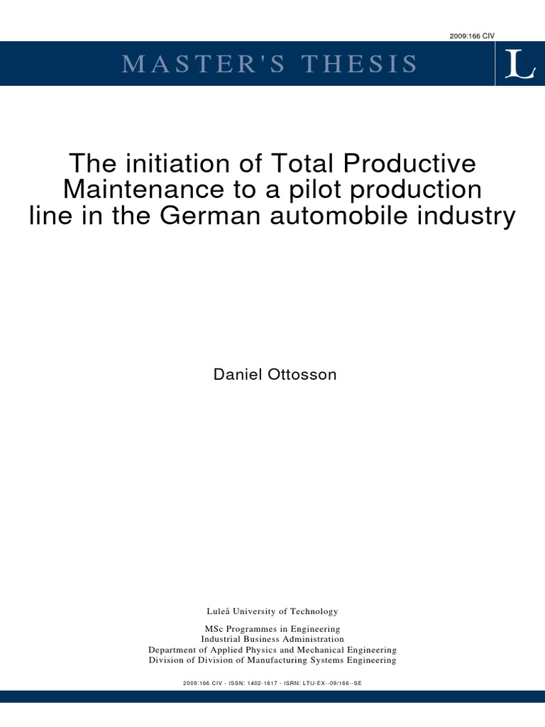 Master Thesis 2009 Ottoson | PDF | Engineering | Production And ...