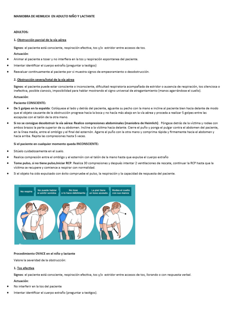 Maniobra de HEIMLICH | Descargar gratis PDF | Reanimación ... Maniobra de HEIMLICH | Descargar gratis PDF | Reanimación ...