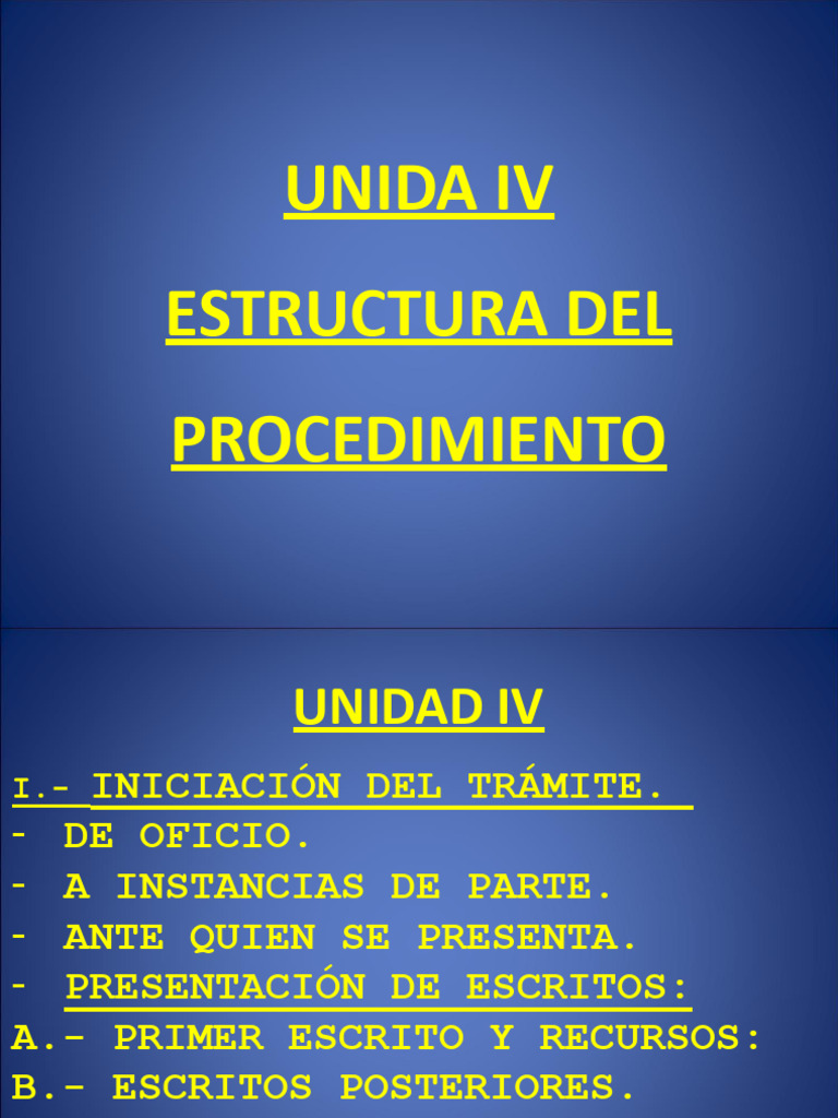 Unidad IV - Estructura Del Procedimiento | PDF | Traducciones | Gobierno