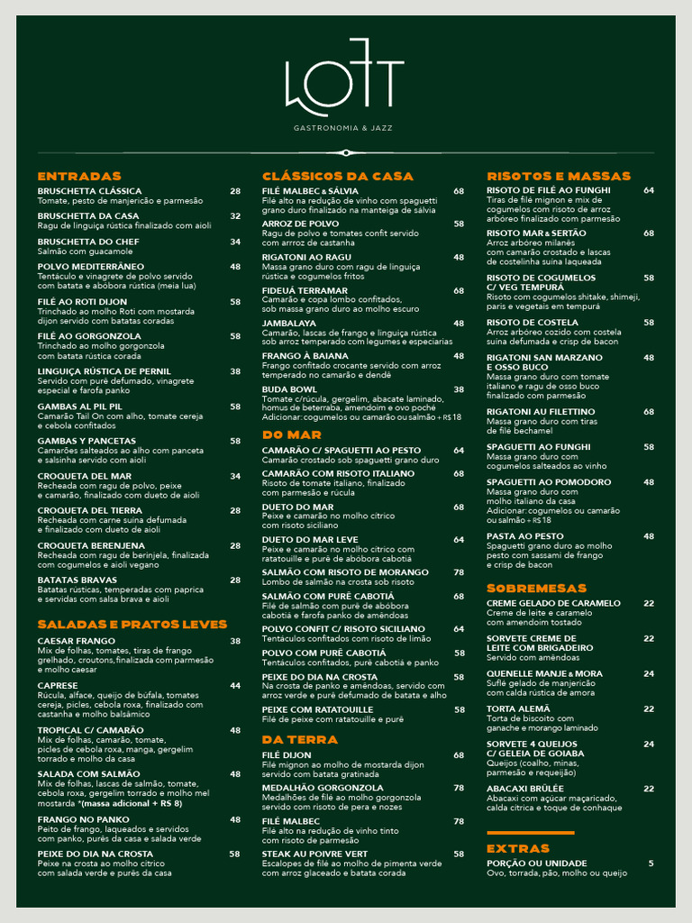 Menu Gastronômico do Loft Funchal | PDF | Limão | Vinhos
