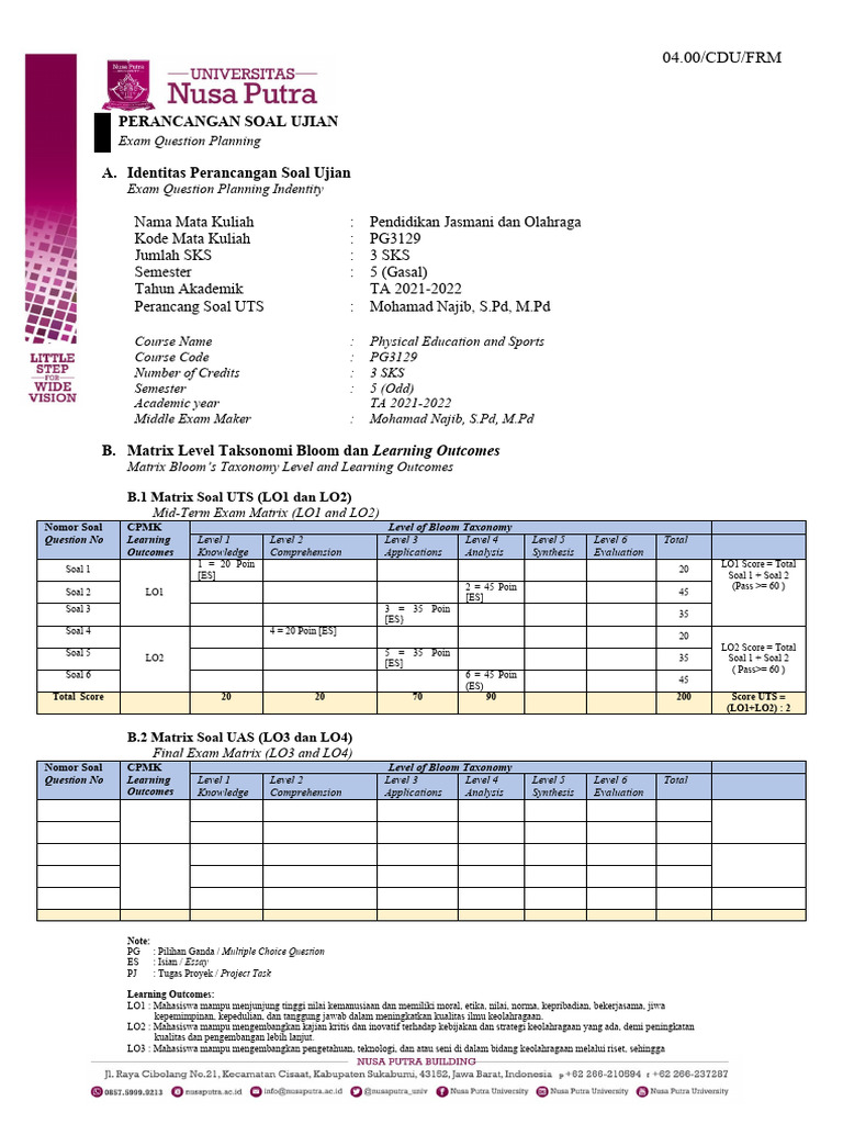 Contoh Format Soal Essay | PDF