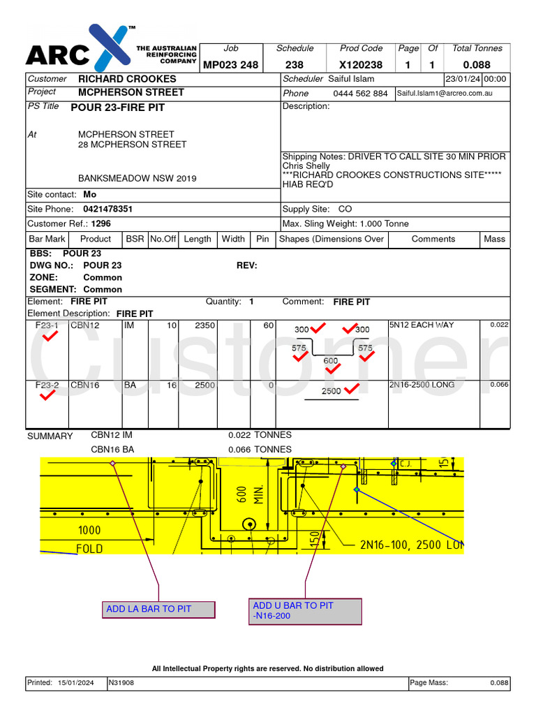 Call - Off - MP023 - 248 - X12-0238 - Pour 23-Fire Pit | PDF