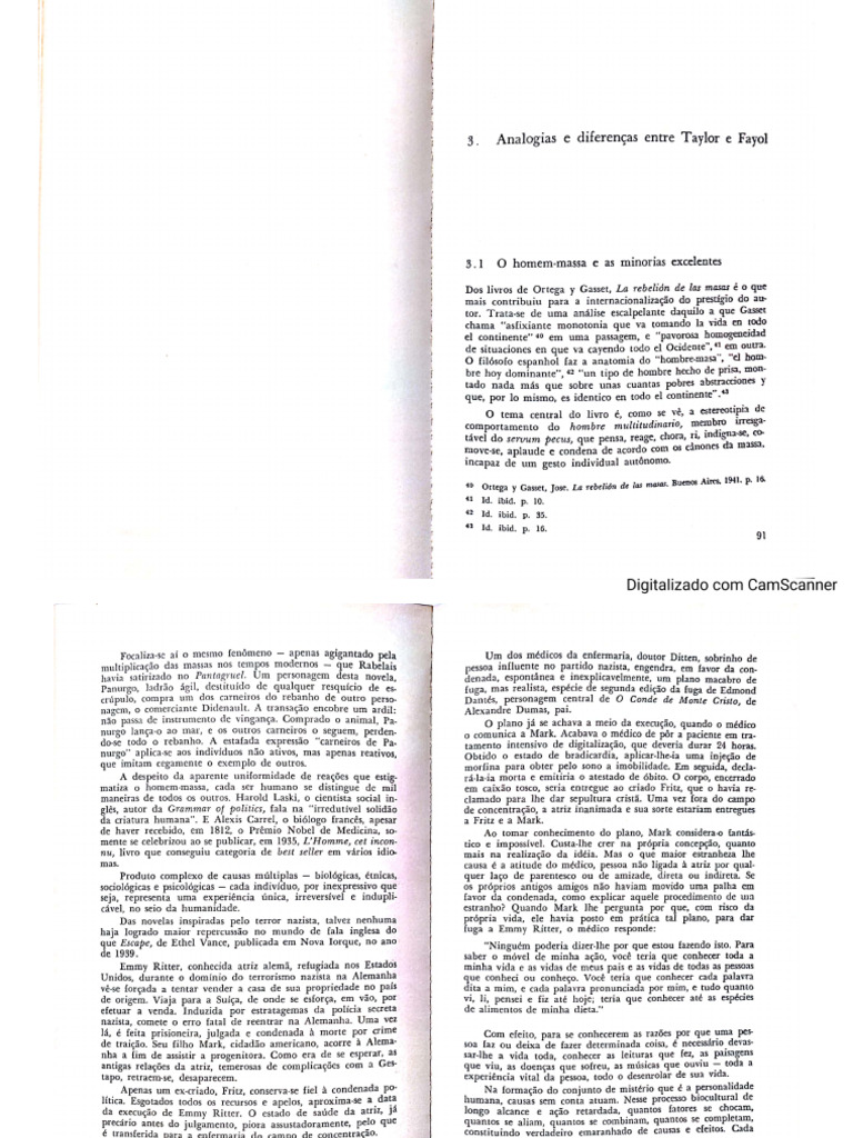 Analogias e Diferenças Taylor Fayol Benedicto Da Silva | PDF