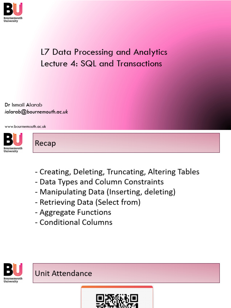 DPA Lecture 4 | PDF | Table (Database) | Information Technology Management