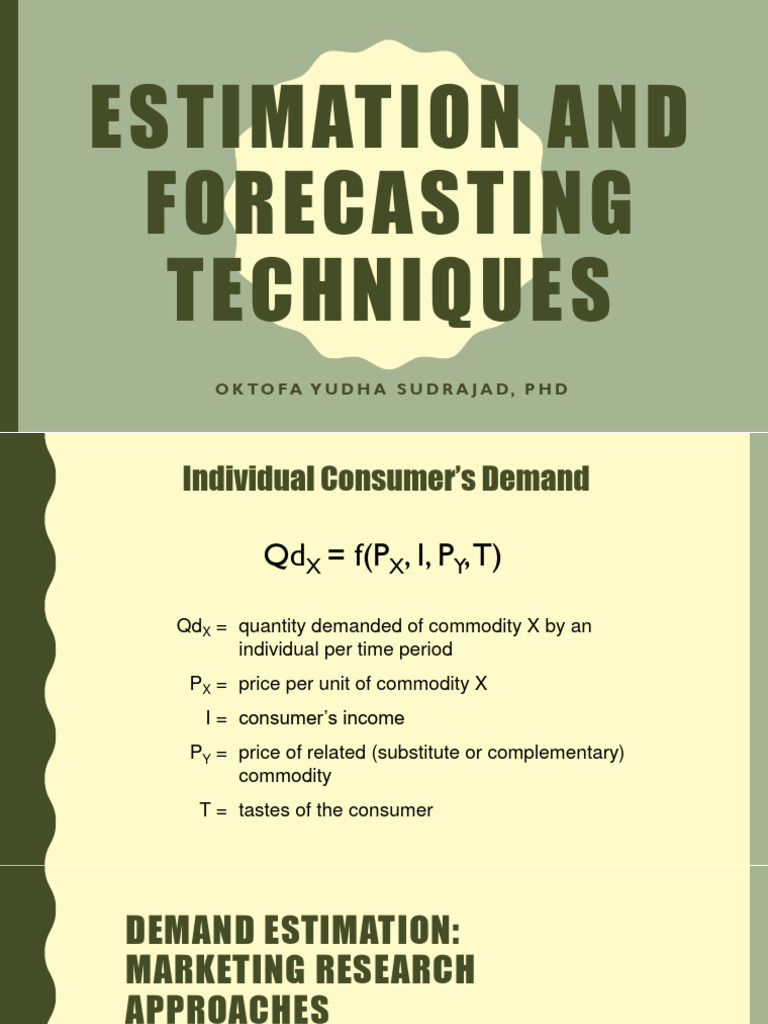 10a Estimation And Forecasting Techniques Pdf Forecasting Regression Analysis