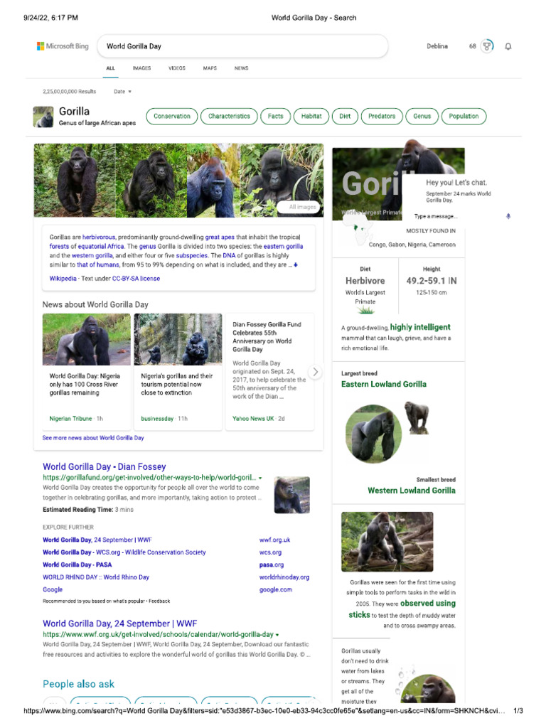 Gorillas World Gorilla Day | PDF