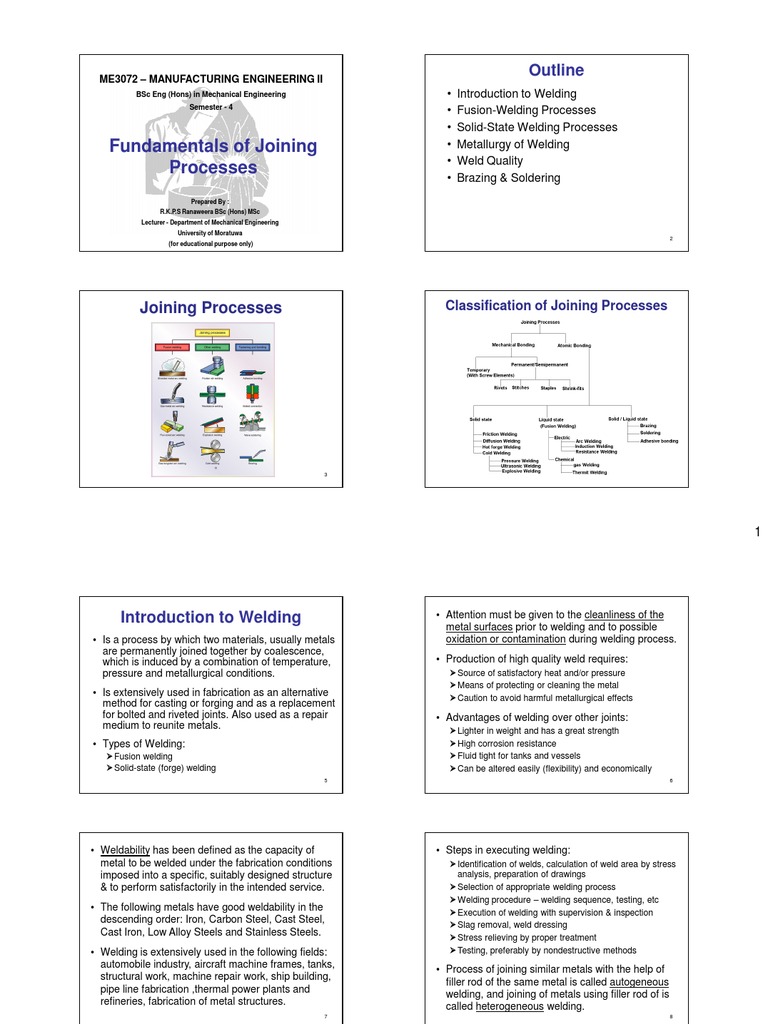 Fundamentals of Joining Processes | PDF | Welding | Construction