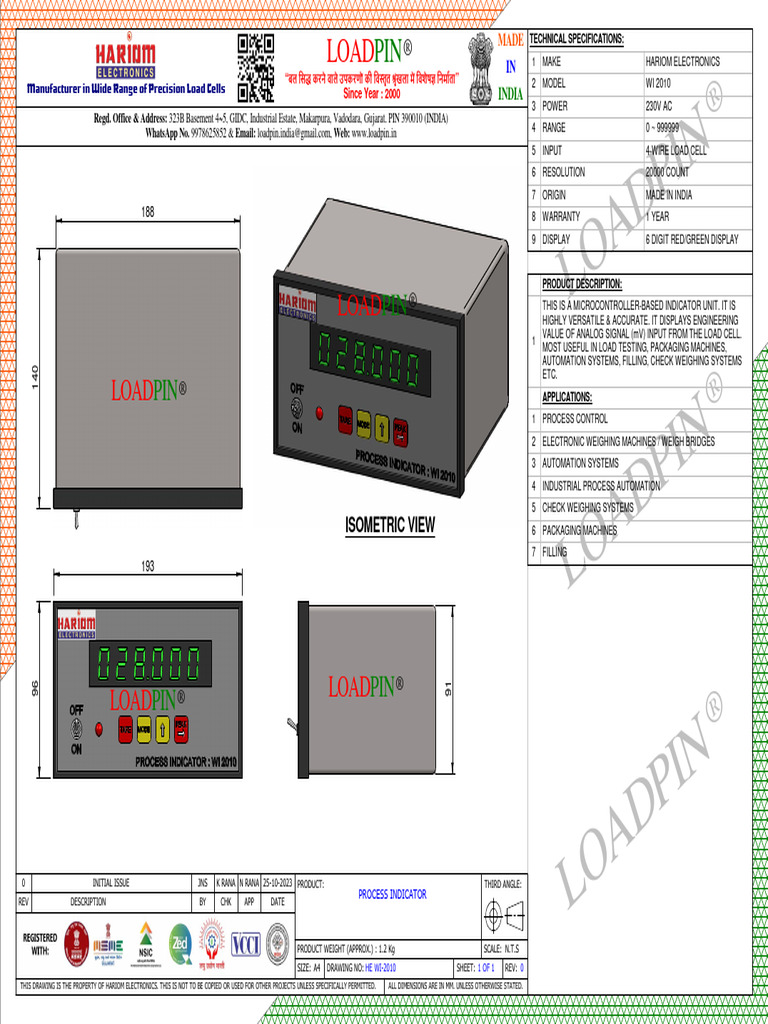 He Wi-2010 - Process Indicator | PDF | Weight | Automation