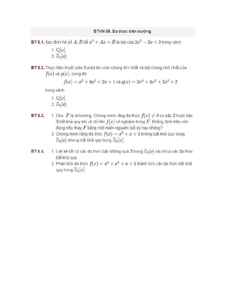 BTVN 06. Đa TH C Trên Trư NG | PDF
