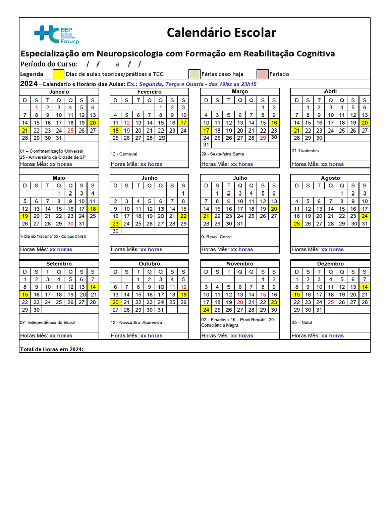 Calendário Escolar 2024 2025 2026 | PDF