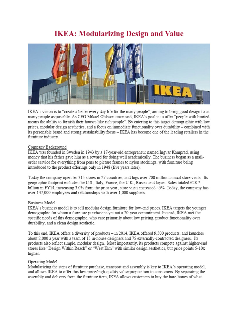 IKEA - Modularizing Design and Value | PDF | Customer | Warehouse