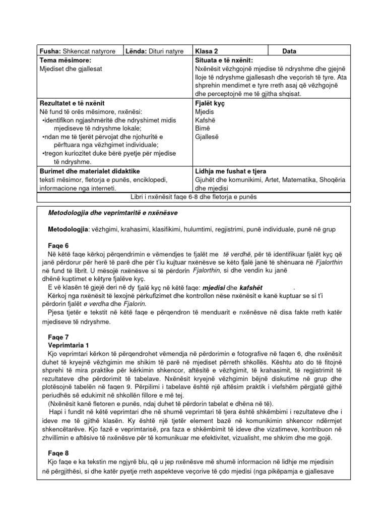 Ditar Dituri Natyre 2 Albas | PDF